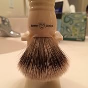 Amazon.com: Edwin Jagger Imitation Ivory Shaving Brush with Drip Stand ...