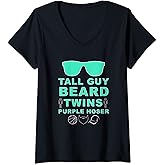 Amazon.com: Perfect Dude Shirt - Tall Guy Beard Twins Purple Hoser Dude ...