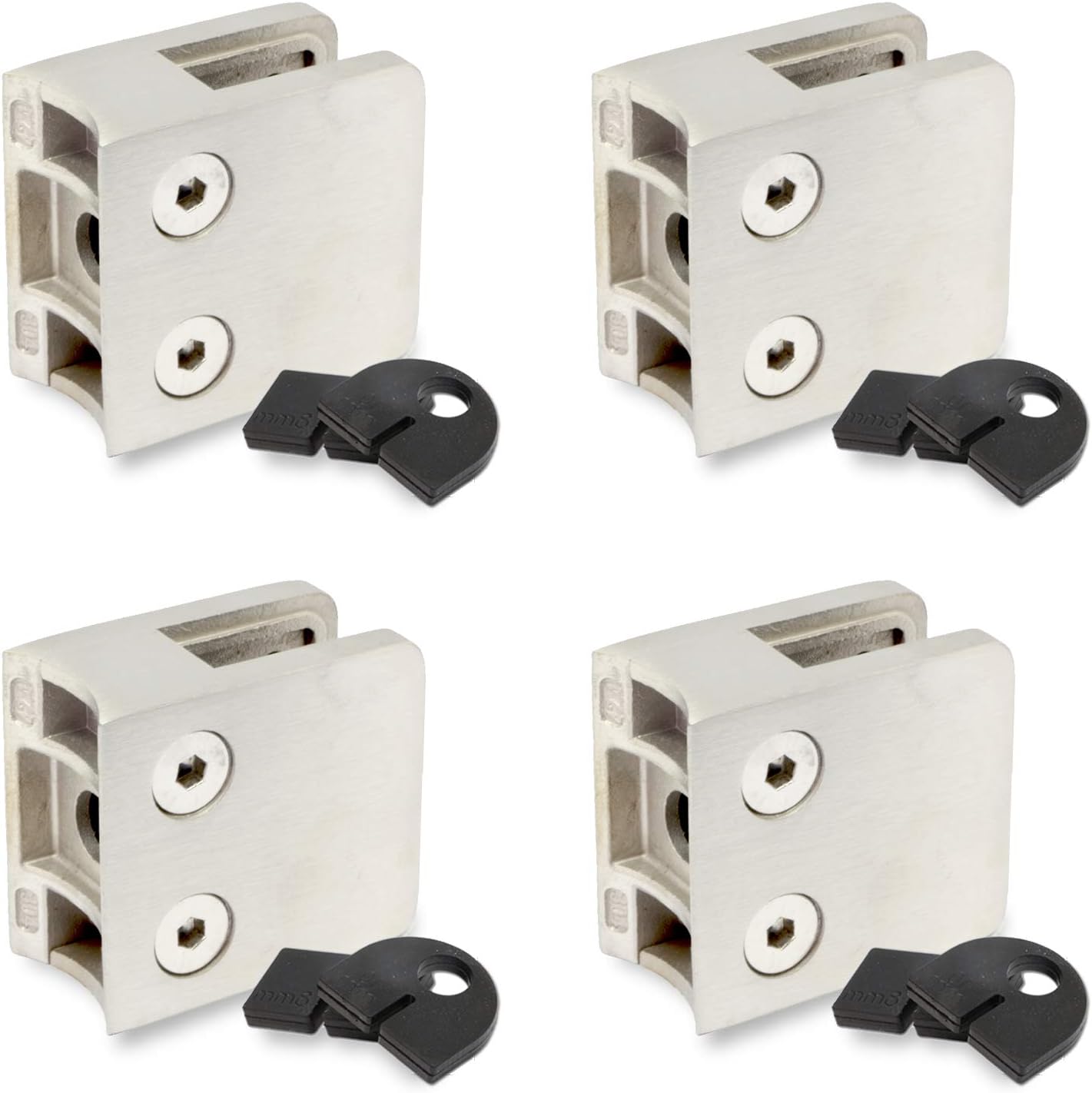 GLASHALTER | 4 STÜCK | Edelstahl | 45 X 45 x 26 mm | Glasklemme für Ø ...