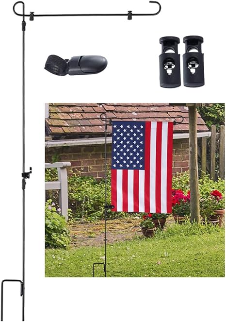 HOMEACC Garden Flag Set-1PC Iron Flag Pole Holder Thickened Metal ...