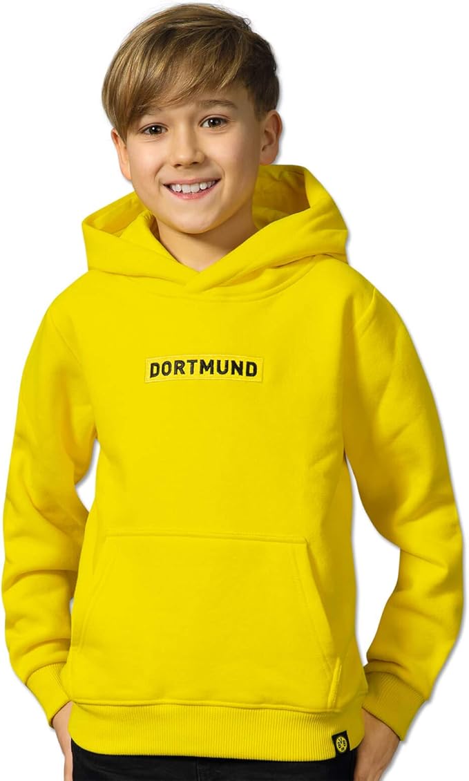 Borussia Dortmund BVB-Box-Logo-Hoodie Kinder gelb 128: Amazon.de ...