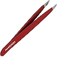 Amazon.com : Tweezers for Eyebrows | Red | Precision Slant Tip Tweezer ...