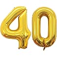 Amazon.com: GOER 42 Inch Gold 40 Number Balloons,Jumbo Foil Helium ...