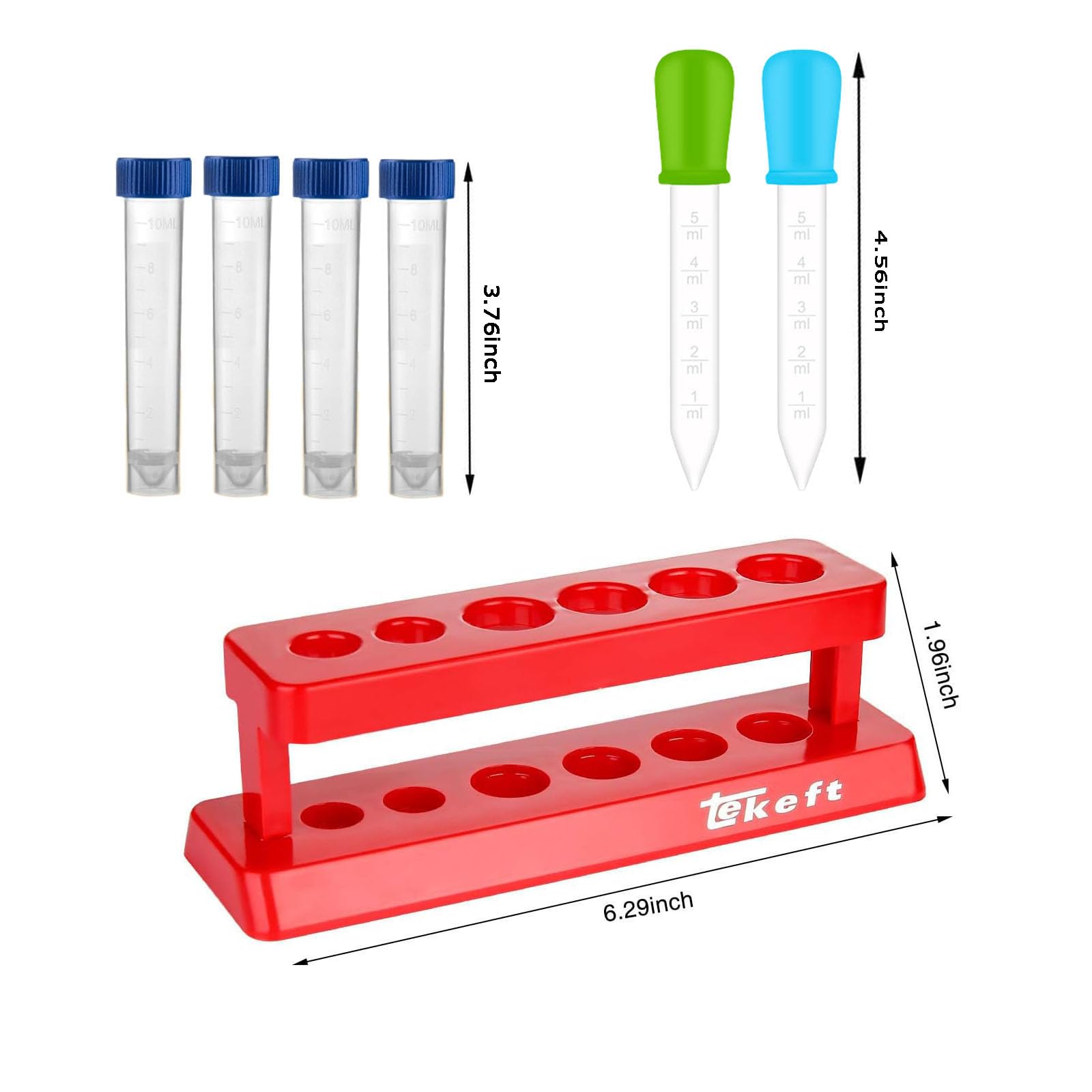 Mua TEKEFT Science Test Tube Set of 6 Plastic Test Tubes with Lid and ...