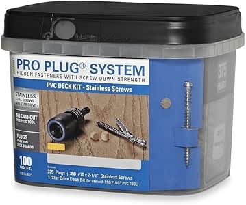 Pro Plug PVC Plugging System for Fiberon Mineral Decking - Stainless ...