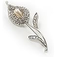 Amazon.com: Clear Crystal Calla Lily Brooch: Brooches And Pins ...