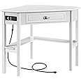Amazon.com: Yaheetech L Shaped Corner Computer Desk with Power Outlets ...