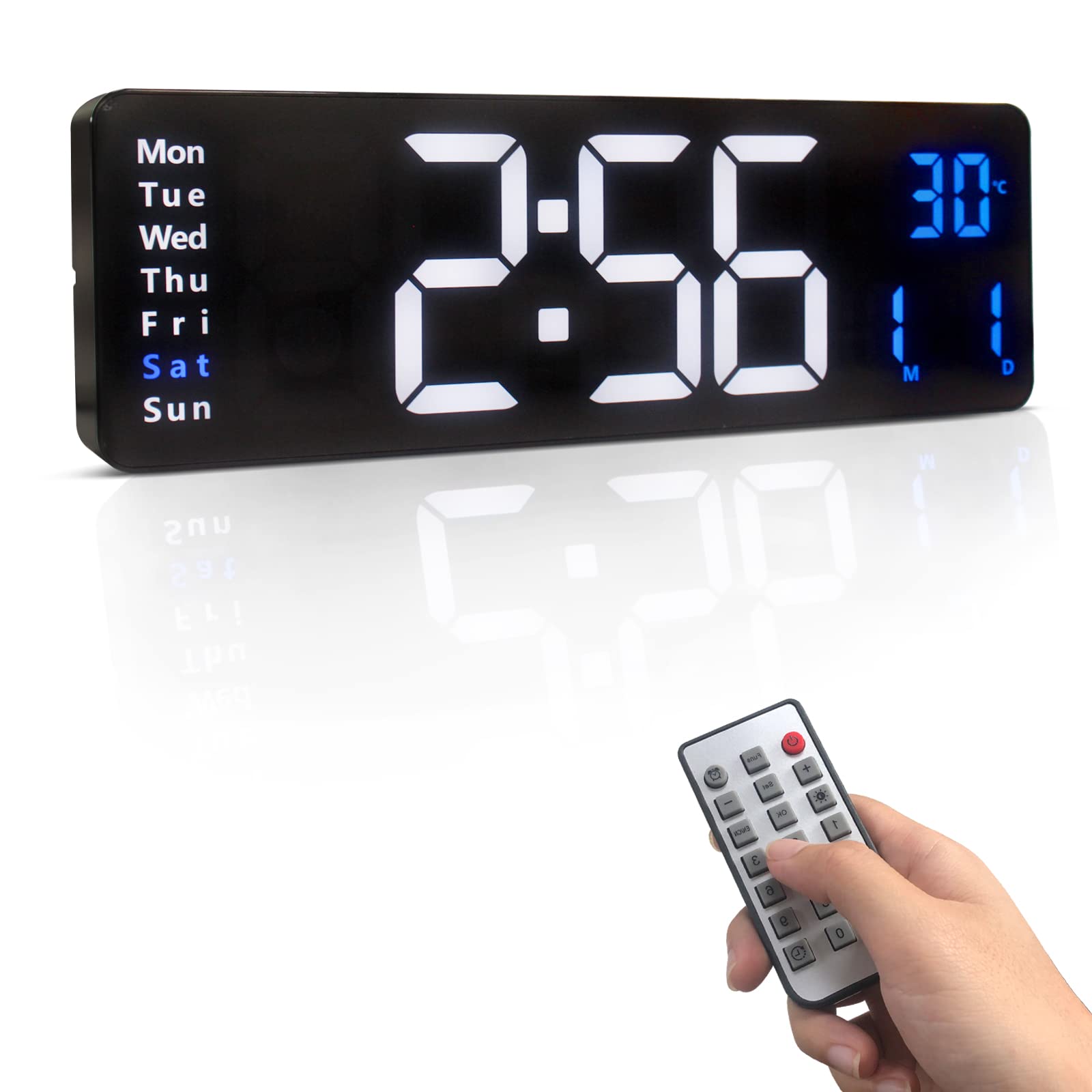 Ashionee Wall Clock, Digital Wall Clock, 16.2 in Large Digital Wall ...