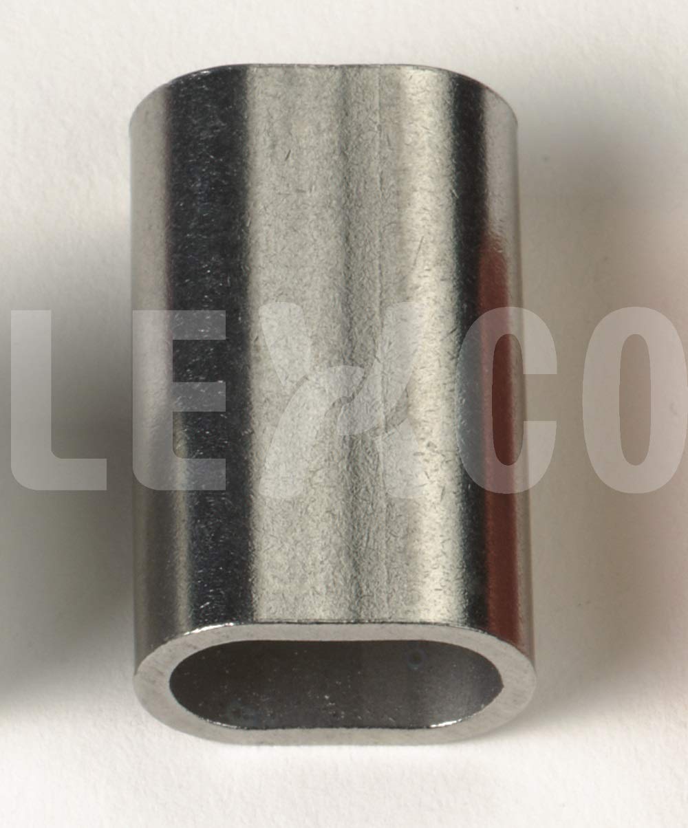 Lexco Cable MS51844-66 Oval Stainless Steel Wire Rope Sleeves 10 Pieces ...
