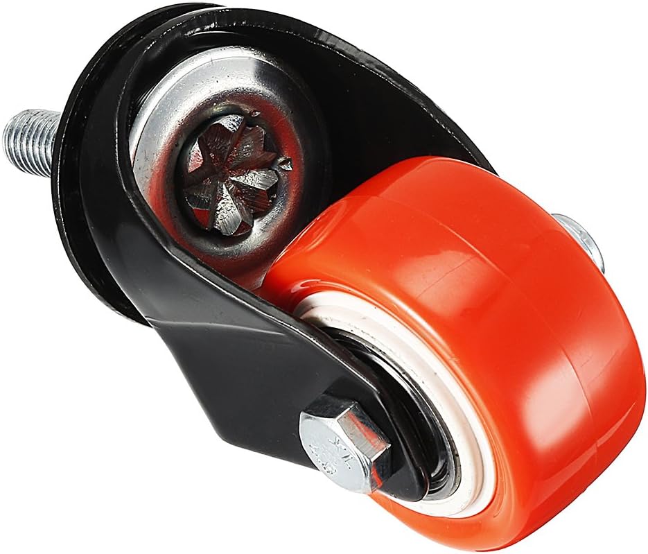 sourcing map 1.5 Inch Swivel Caster Wheels PU 360 Degree Threaded Stem ...