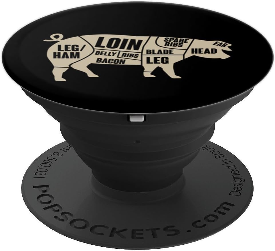 Amazon.com: Pig Anatomy Meat Cuts Chef Cook PopSockets Grip and Stand ...