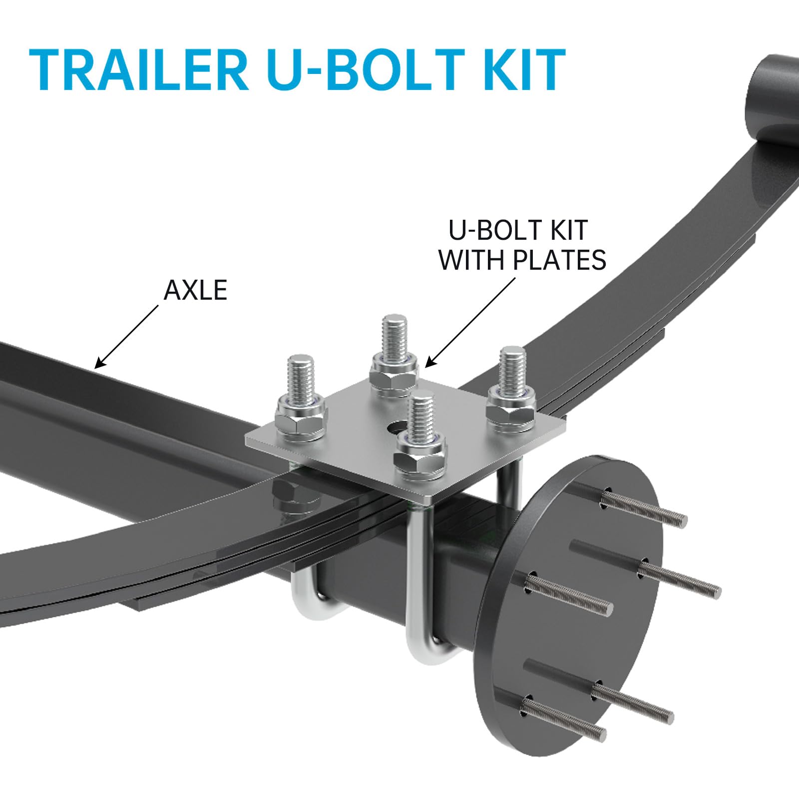 Mua Square U-Bolt Kit for Boat Trailer Mounting Axle Leaf Springs Zinc ...