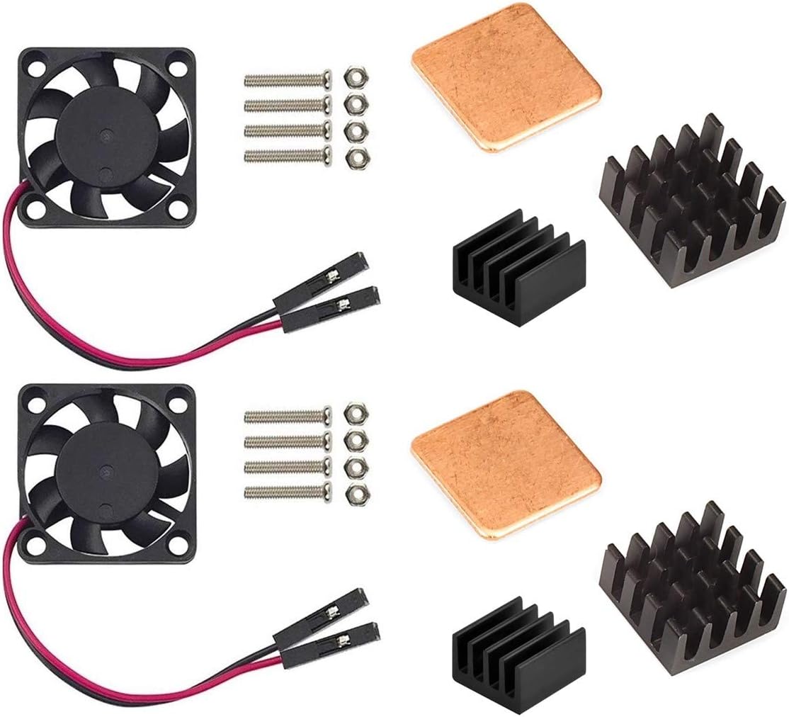 Easycargo Raspberry Pi Fan Heatsink Kit for Cooling Cooler Raspberry Pi 4 B, 3B+, 3B, Pi 2, Pi ...