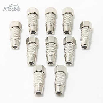 Amazon.com: Ancable 10-Pack F-Type Male Plug to RCA Female Jack RF ...