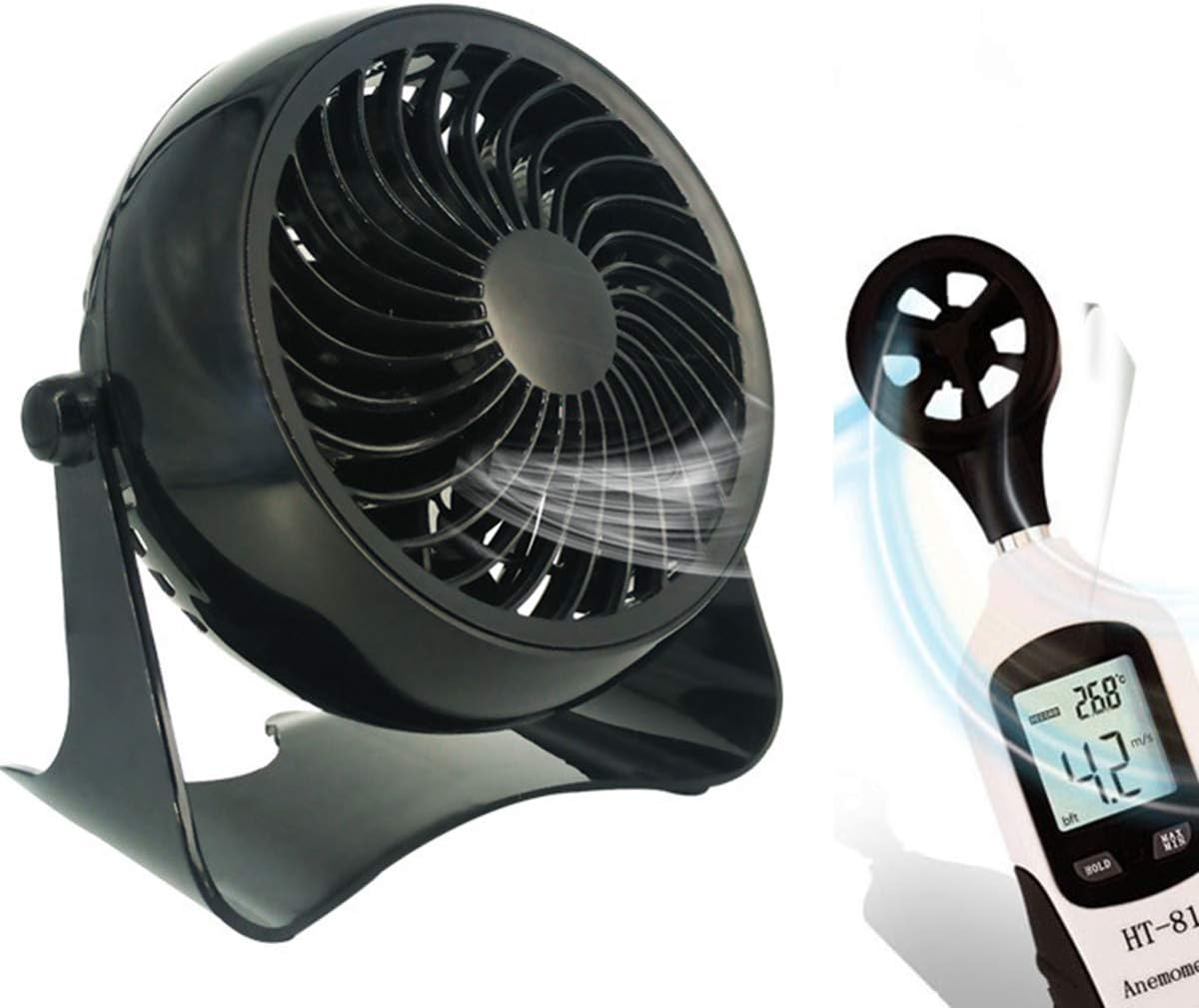 HelloCreate Desk Fan Mini 4 Inch Cooling Personal USB Fan Electric Air ...