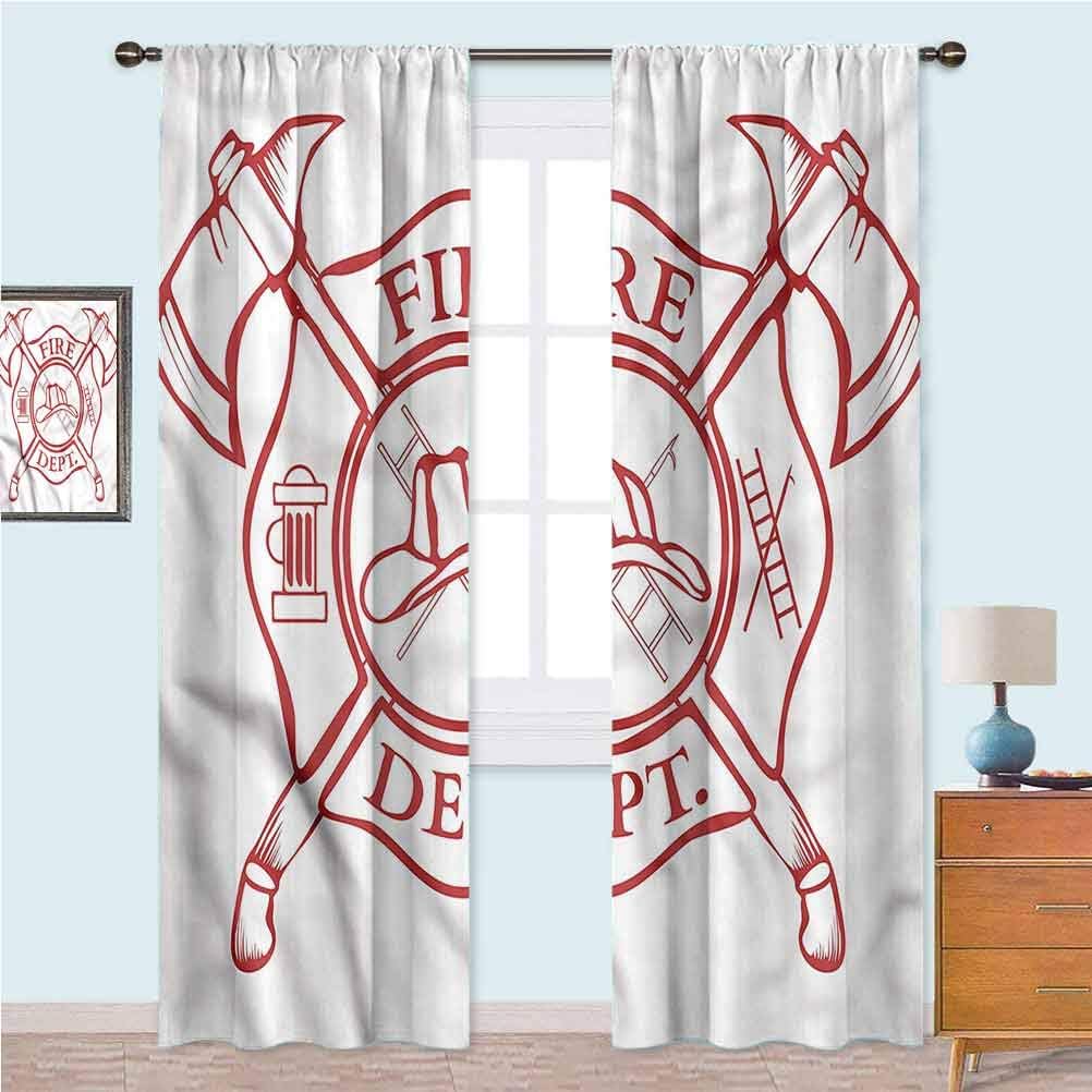 YUAZHOQI Fireman Room Darkening Window Curtains Public Serving Rescue ...