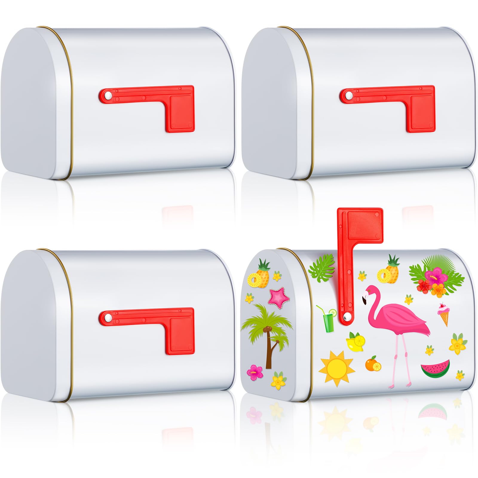 Mini Tinplate Mailbox Toy Small Toy Mailbox with Raised Signal Flags ...