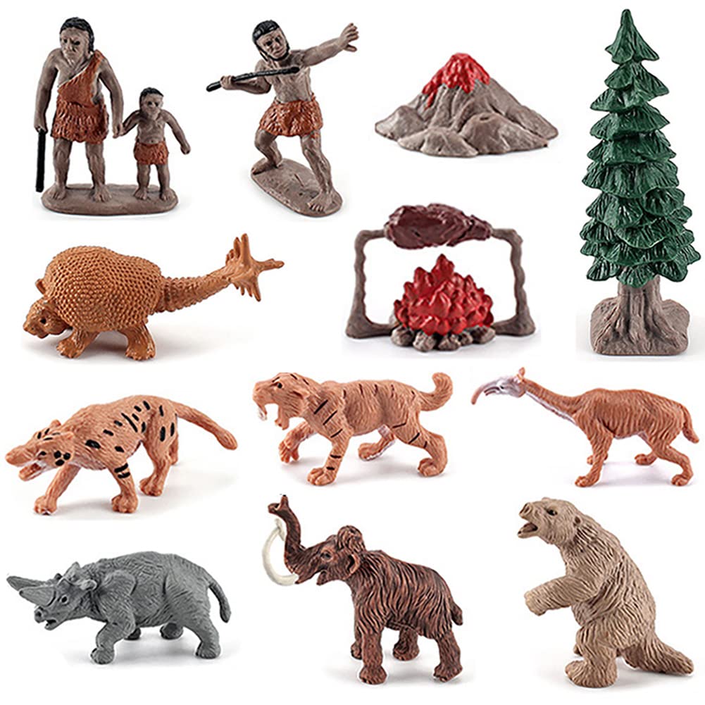 Mua Realistic Prehistoric Animal and Primitive Figurines Moodel Toy 12 ...