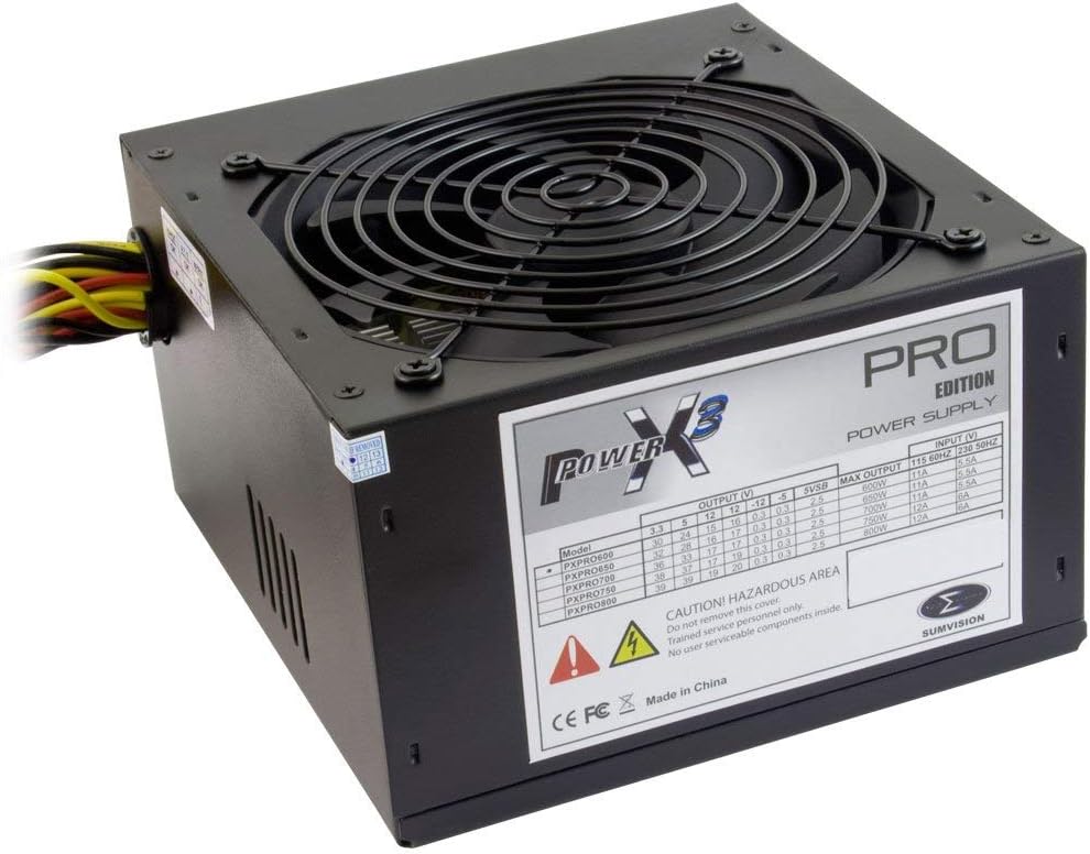 Sumvision Power X3 600W Power Supply 600 Watt PC ATX PSU 2 x SATA ...