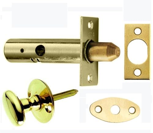 Polished Brass Oval Thumb Turn with Door Security 60mm Rack Bolt ...