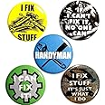 Amazon.com: Handyman 5 Pack Buttons Pins Gift Set 1 Inch P13-1 ...