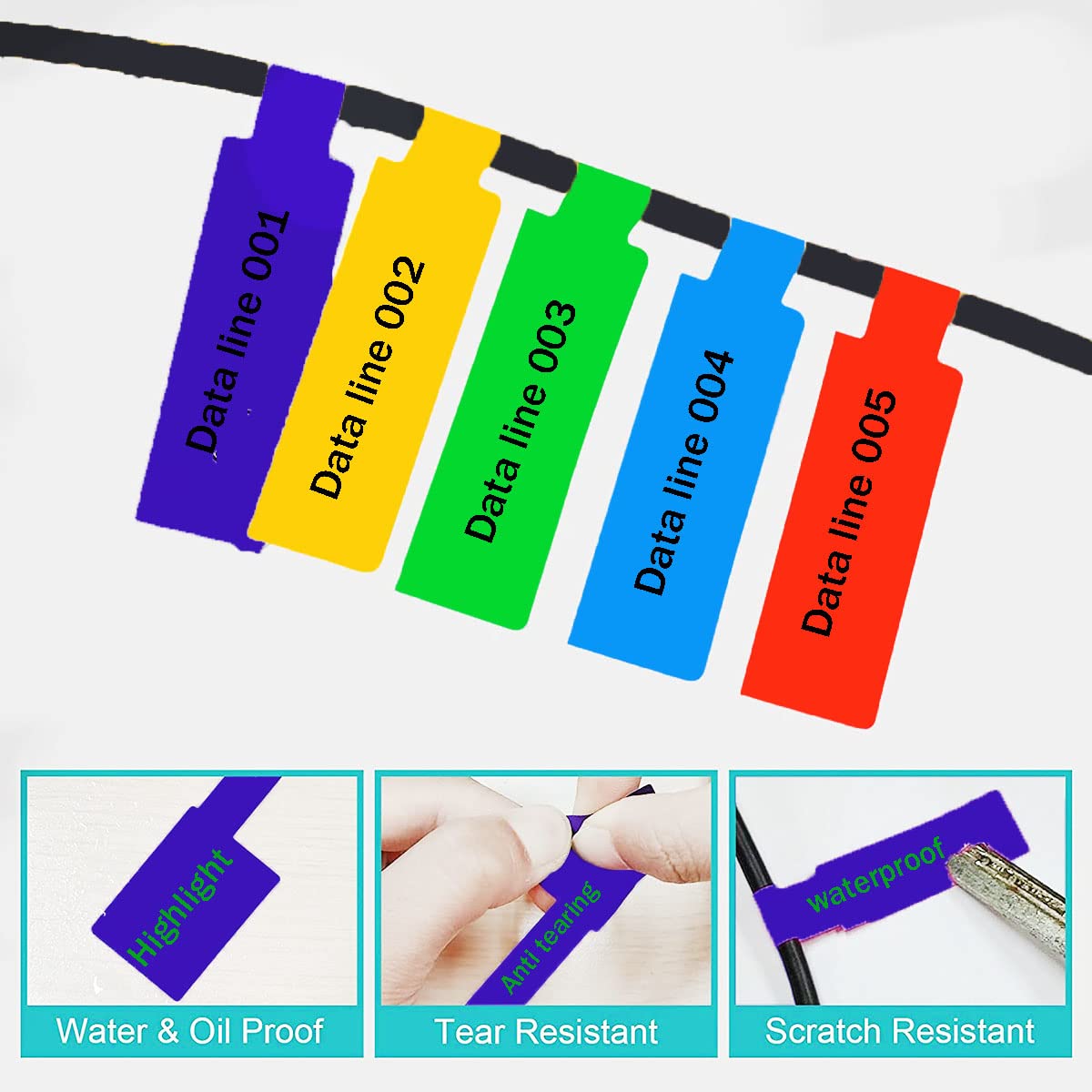 Mua 420 Pcs Cable Labels Tags, 14 Colors Waterproof Cord Labels Can ...