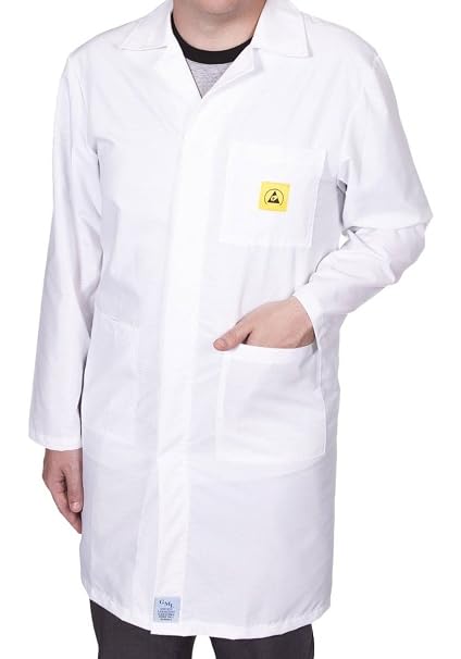 Buy REYTAIL Polyester Blend ESD Safe Antistatic Apron (White, Large ...