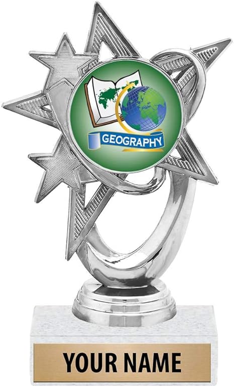 Amazon.com : 5.5" Silver Geography Trophies, Custom Astral Star ...