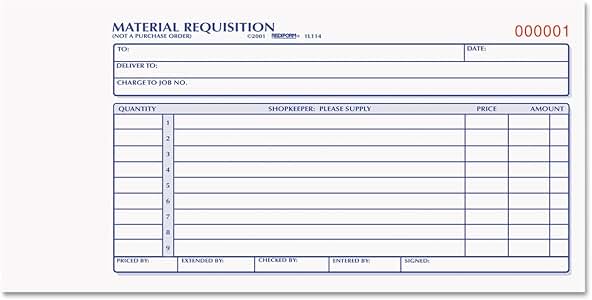 Amazon.com : Rediform 1L114 Material Requisition Book 4 1/4 x 7 7/8 Two ...