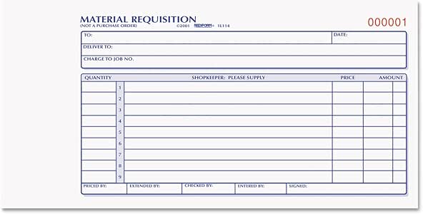 Amazon.com : Rediformreg; Material Requisition Book : Industrial ...
