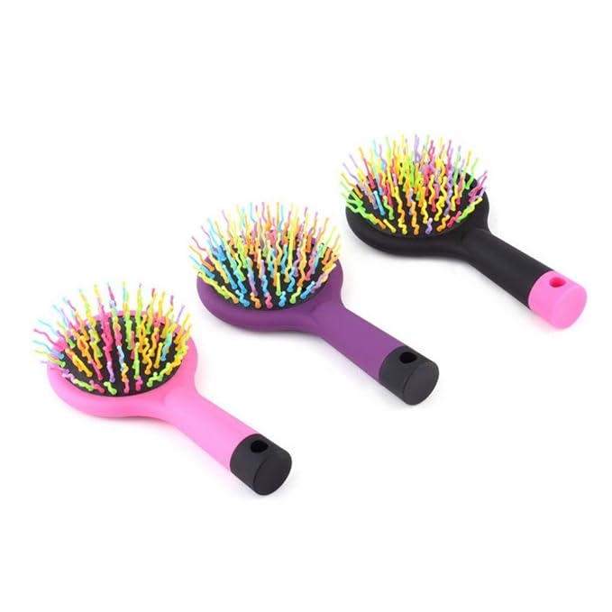 Amazon.com : Rainbow Volume Tangle Detangling Hair Brush Multi Color ...