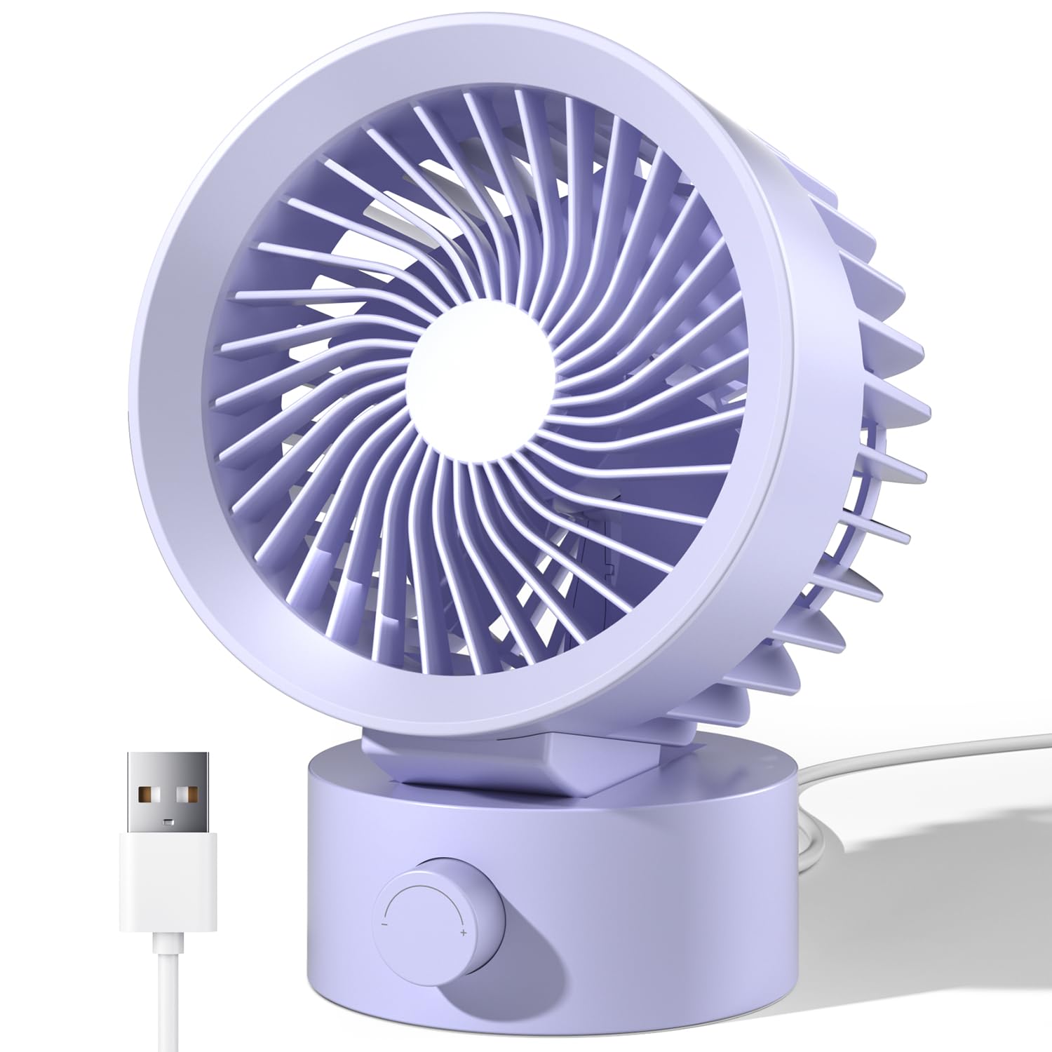 KinYiLO USB Desk Fan Small Quiet, Stepless Speed Mini Fans for Home ...