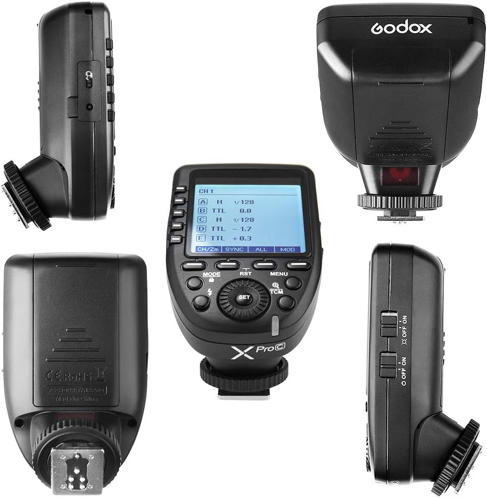 Godox Xpro-C TTL Wireless Flash Trigger 1/8000s HSS TTL Convert Manual ...