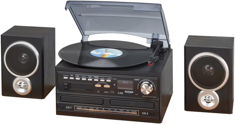 Zennox Multi Music Record Player Centre Twin CD Recordable Player ...