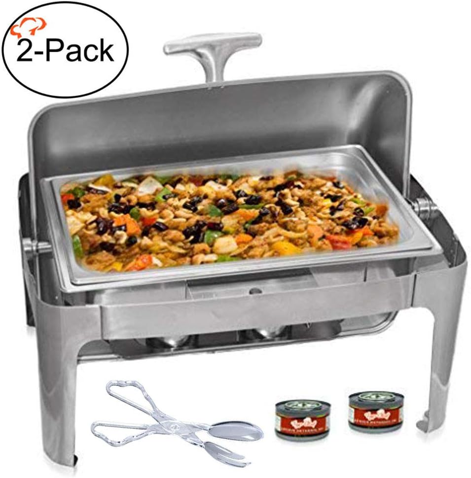 Amazon.com: Tiger Chef Stainless Steel Roll Top Chafer, 8 Qt Chafing ...