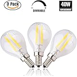 OPALRAY Dimmable G45(G14) Mini Globe LED Filament Tungsten Bulb, Warm White Light, 4W 400LM, 40W ...