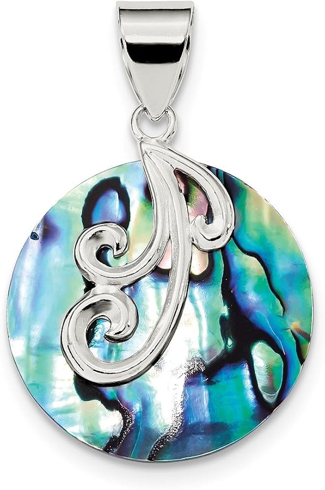 Amazon.com: Sterling Silver Round Abalone Pendant: Jewelry