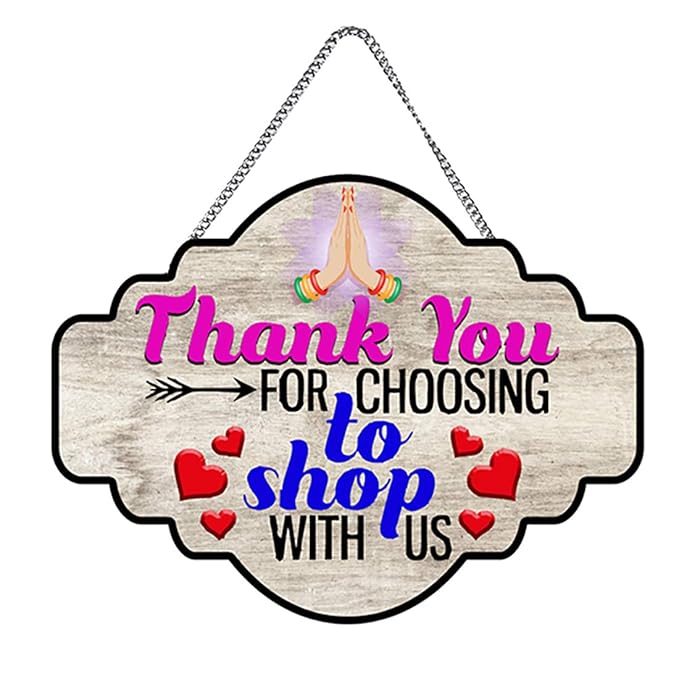 Buy PNF® Thank You for Choosing to Shop with us Printed Home Wall Door ...