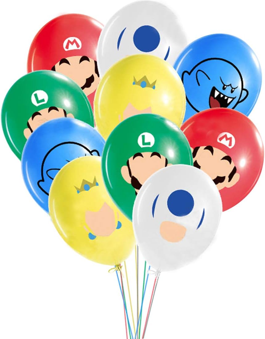 YUESEN Super Mario Party Supplies 20pcs Mario Birthday Balloons for ...