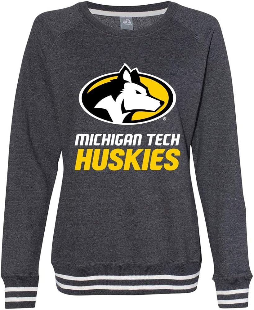 Official NCAA Michigan tech Huskies PPMTU064 Women’s Crewneck ...