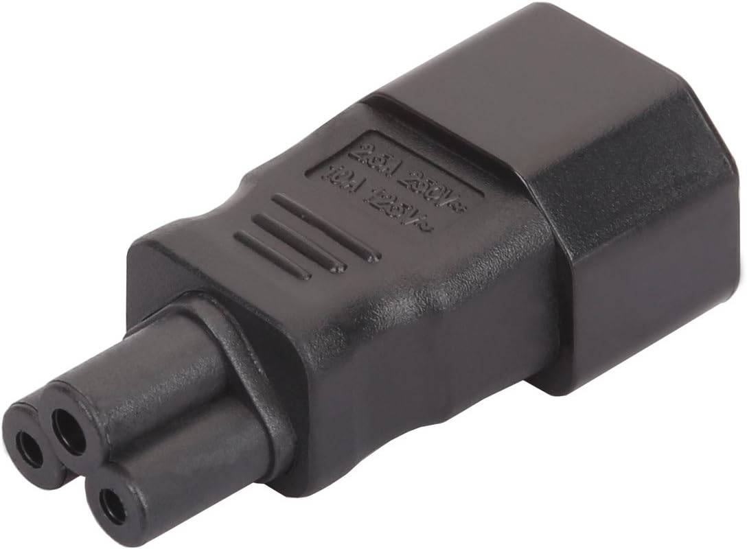 IEC 320 C14 to C5 AC Adapter Vellcon IEC 3Pole Male to Mickey Mouse ...