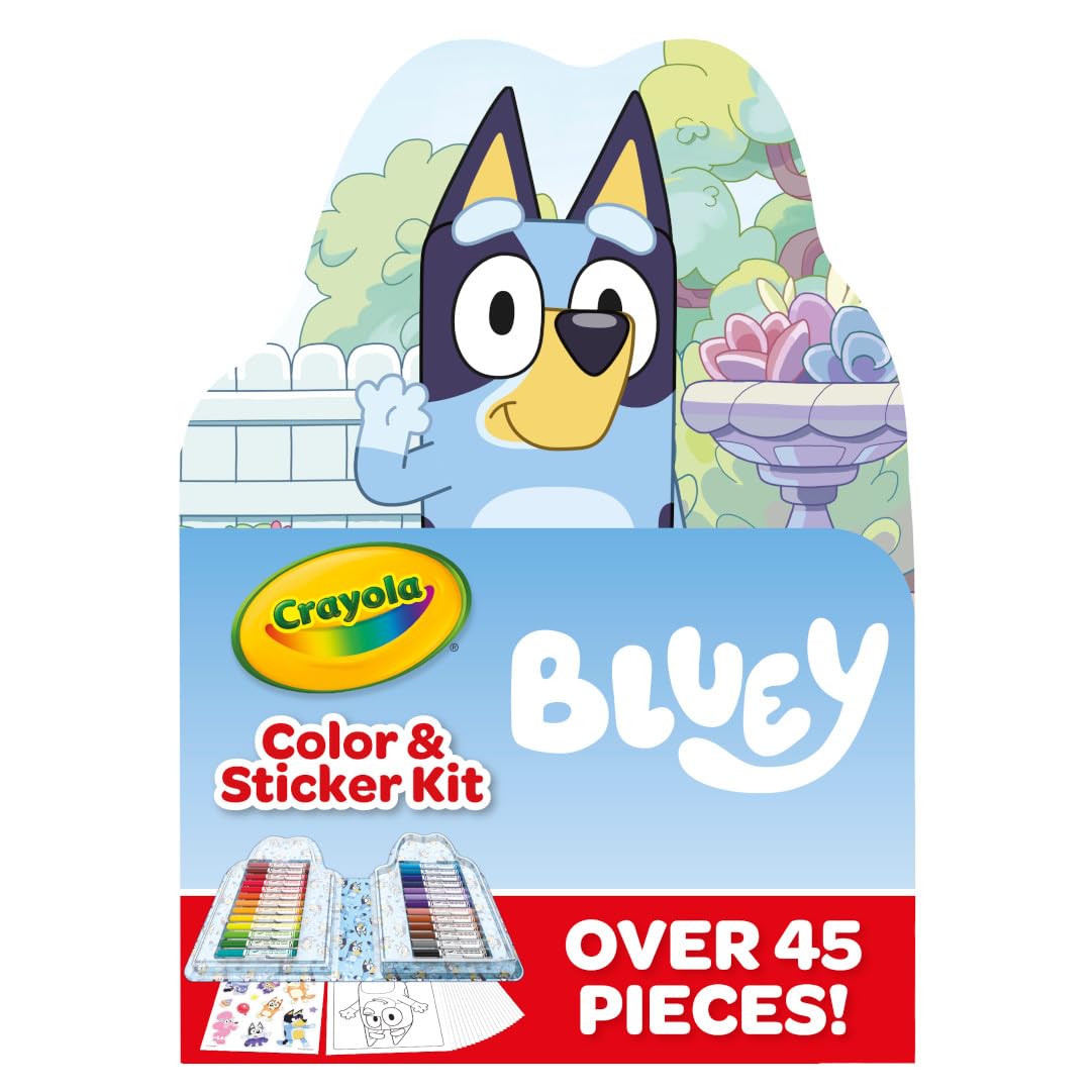 Crayola Bluey Art Kit for Kids (45pcs), Bluey Coloring Book Pages ...