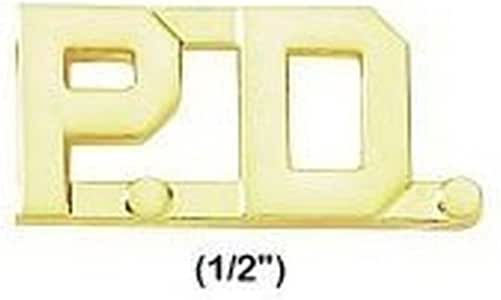 Amazon.com: PD P.D. POLICE DEPARTMENT DEPT OFFICER Collar Brass ...