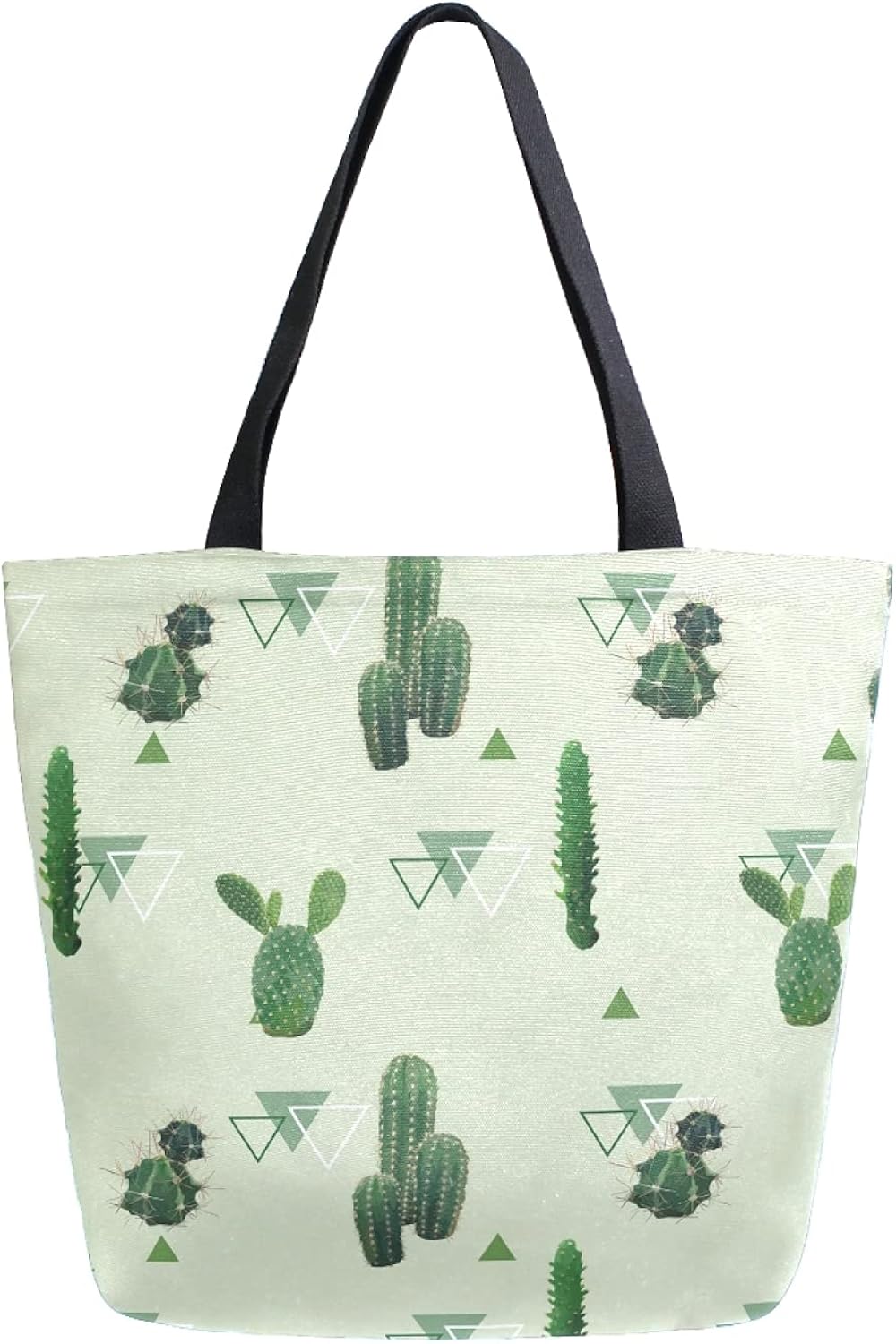 LUCKYEAH Geometric Tropical Cactus Women Canvas Tote Bag Large Shoulder ...