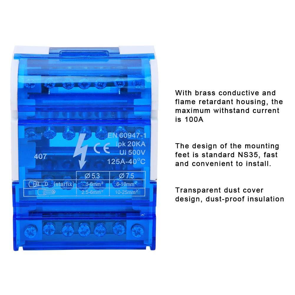 Terminal Strip Blocks, 4-level Junction Box 407 Terminal Distribution Box 125A 500V 4 Input 24 ...