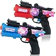 Amazon.com: ArtCreativity Light Up Toy Guns for Kids, Set of 2, Red and ...
