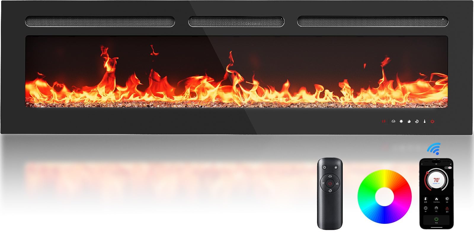Silonn 60?Smart Electric Fireplace Heater with App & Remote Control ...