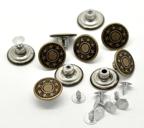 8 x 17mm Gun Metal Jean Stud Buttons "Guaranteed High Quality" for ...