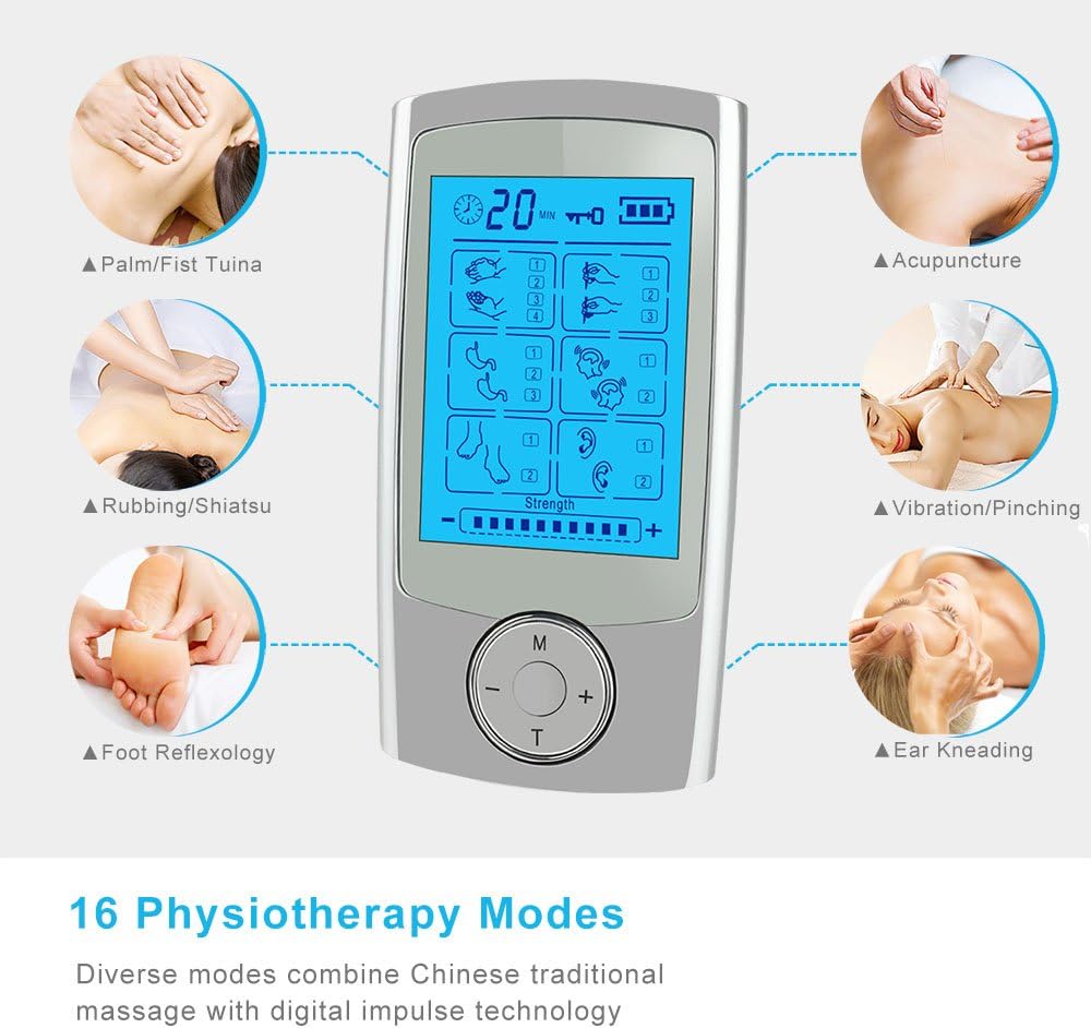 Dual Channel Tens Machine QUIWILL Pain Relief Treatment Machine Full ...