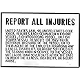 Amazon.com: Bernard Engraving P230; Report All Injuries Plaque ...